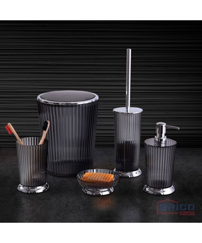 Ensemble de salle de bain 5 PCS Couleur noir transparent